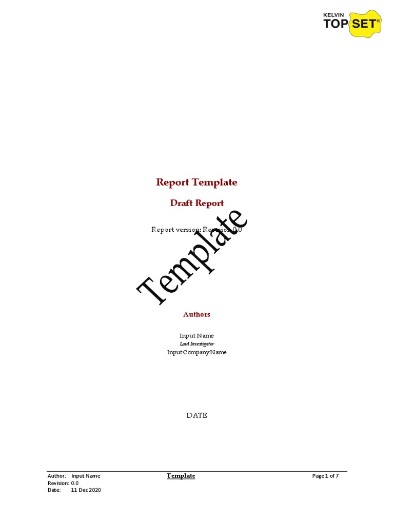 Kelvin Top-Set Investigation Report | PDF