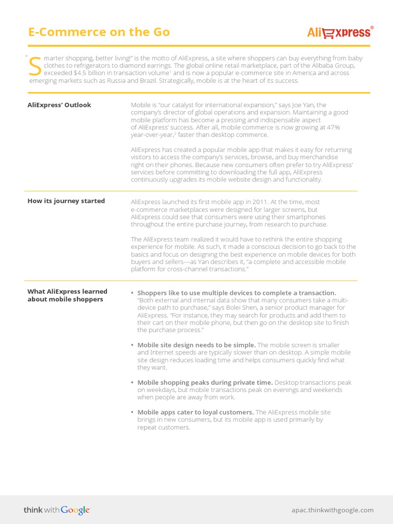 Aliexpress e Comme | PDF | Mobile App | E Commerce