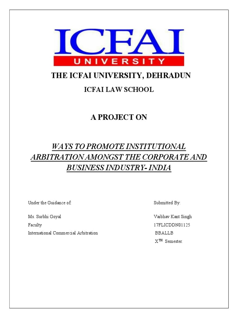 Promoting Institutional Arbitration in India | PDF | Arbitration | Lawsuit