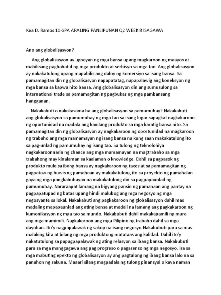 Ap Week 8 Isagawa | PDF