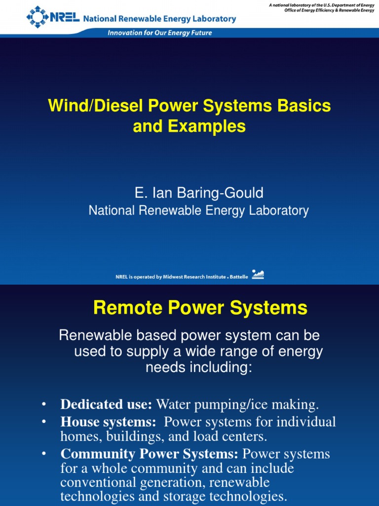 An Overview of Wind-Diesel Hybrid Power Systems: Design Considerations, Examples, and Challenges ...