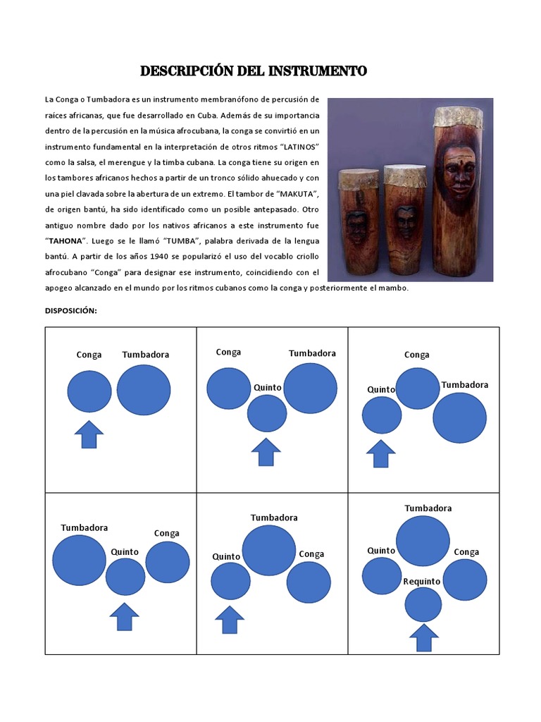 Las Congas DESCRIPCIÓN DEL INSTRUMENTO PDF | PDF | Instrumentos musicales