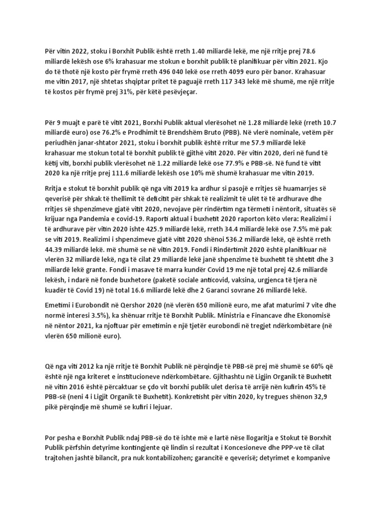 Borxhi Publik Deficiti Buxhetor | PDF