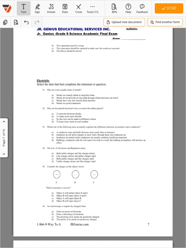 PDFfiller - Grade 9 Science Exam PDF - PDF 6 | PDF