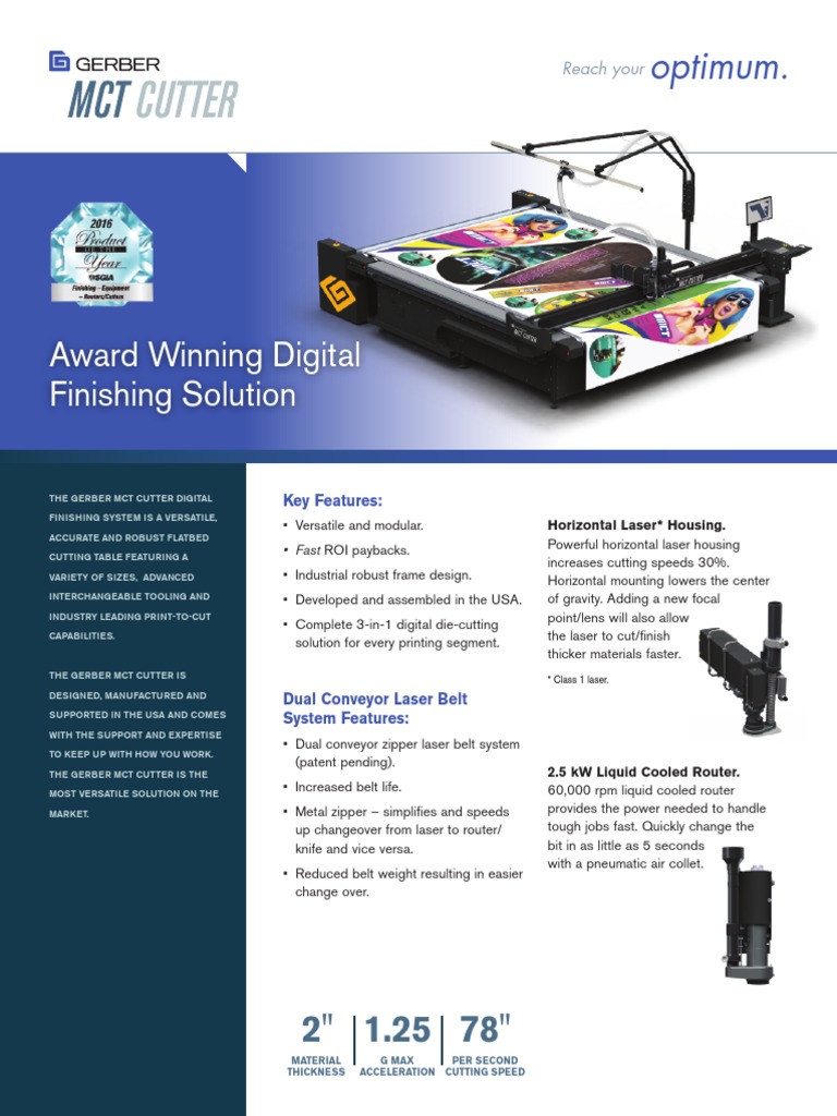 Gerber MCT Cutter - E | PDF | Manufactured Goods | Equipment