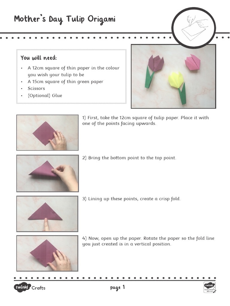 T TC 1645620059 Mothers Day Origami Tulip Paper Craft - Ver - 1 PDF ...
