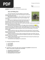 A2 English Listening: Zoo Animals | PDF | Zoo | Elephant