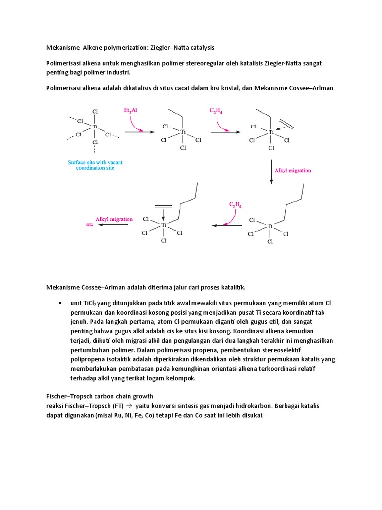Mekanisme Alkene Polymerization | PDF