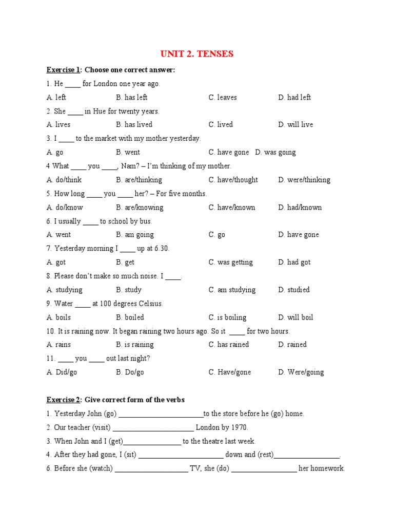 Grammar Exercises 2 | PDF | Languages | Foreign Language Studies