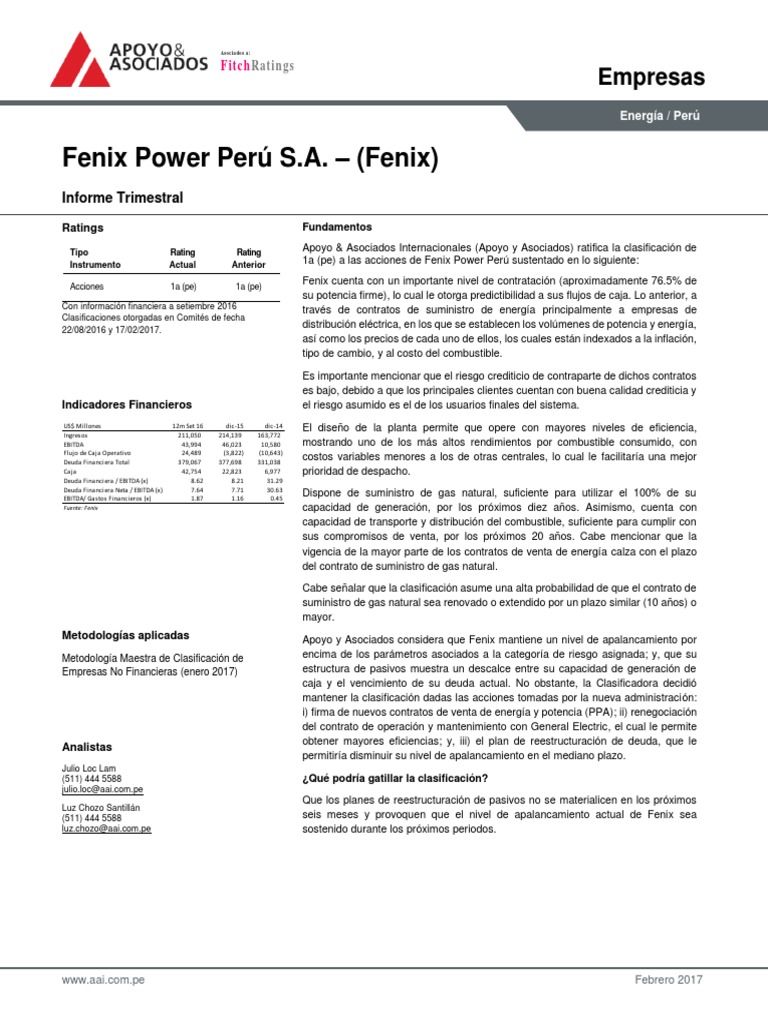 Fenix Power 0916 PDF | PDF | Generación eléctrica | Perú