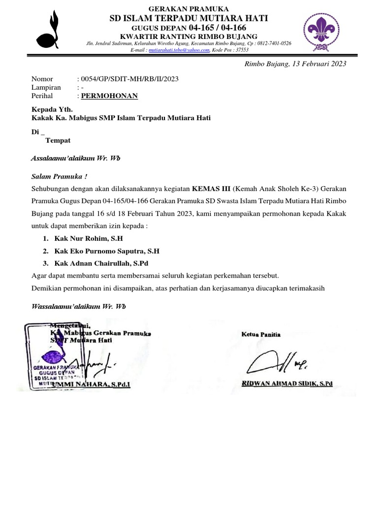 Surat Permohonan Personil | PDF