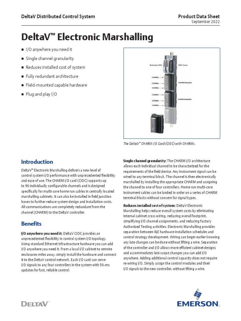 Product Data Sheet Deltav Electronic Marshalling Deltav en 56832 PDF | PDF | Electrical ...