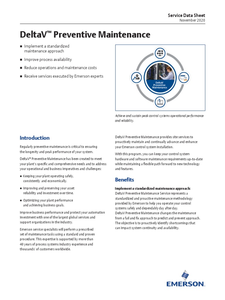 Service Data Sheet Deltav Preventive Maintenance Service Pss en 6089004 ...