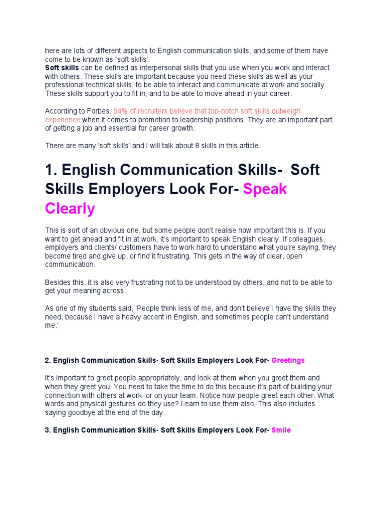 Essential English Communication Skills | PDF | Communication ...