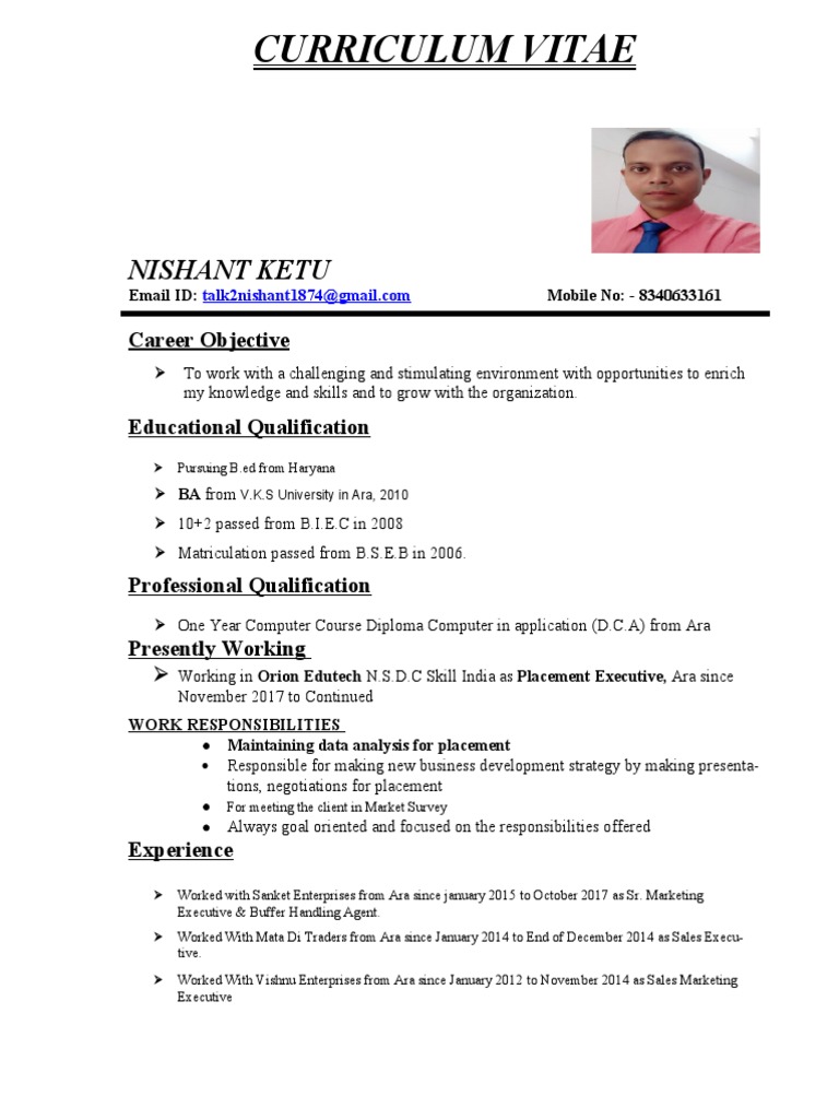 Resume of Nishant | PDF | Business