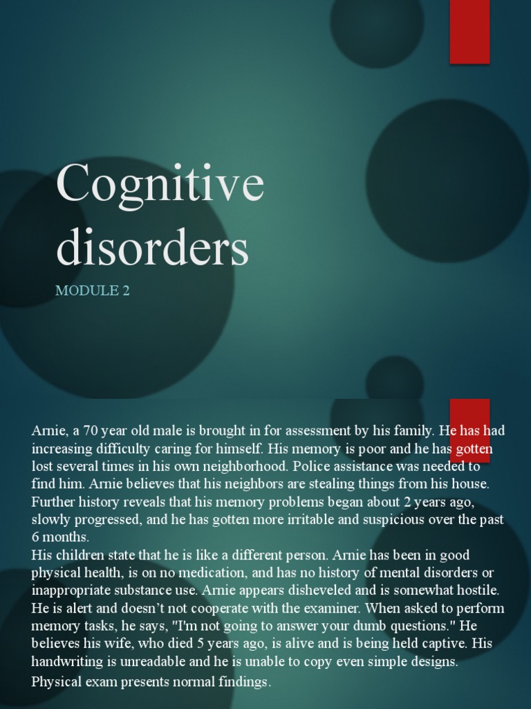 Cognitive Disorders | PDF | Dementia | Alzheimer's Disease