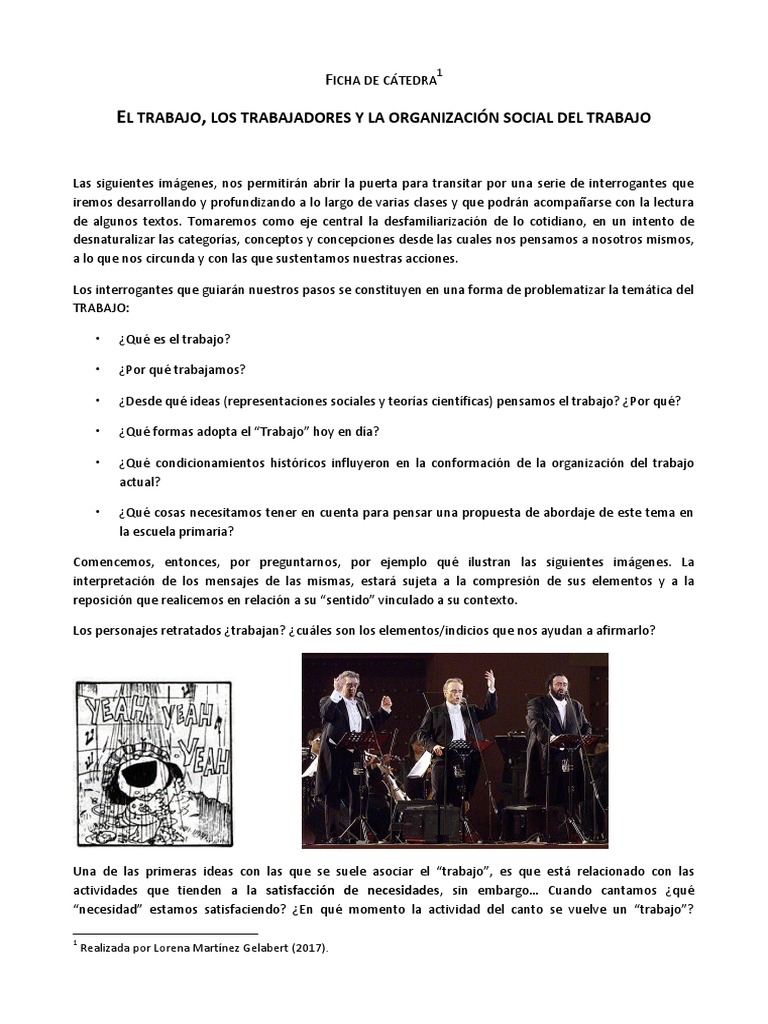 El Trabajo Los Trabajadores y La Organizacion Social Del Trabajo | PDF ...