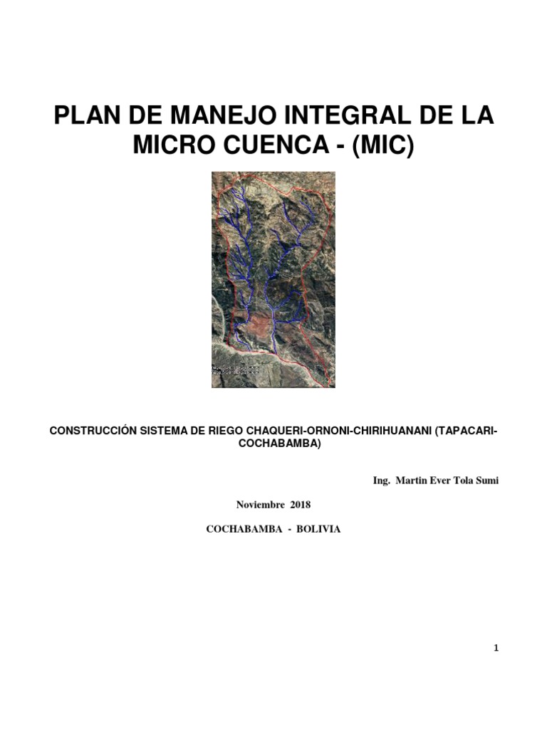 Documento Guia Diagntico de Cuenca y Plan de Manejo Integral de Cuencas PDF | PDF | Riego | Río
