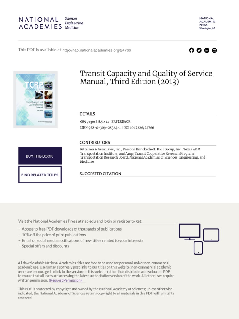 Transit Capacity and Quality of Service Manual, Third Edition (2013 ...