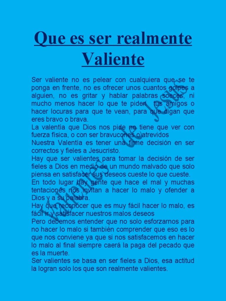 Que Es Ser Valiente | PDF | Dios | Jesús