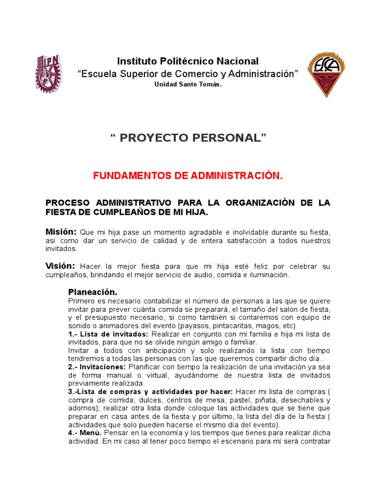 Proyecto Fiesta | PDF | Cumpleaños