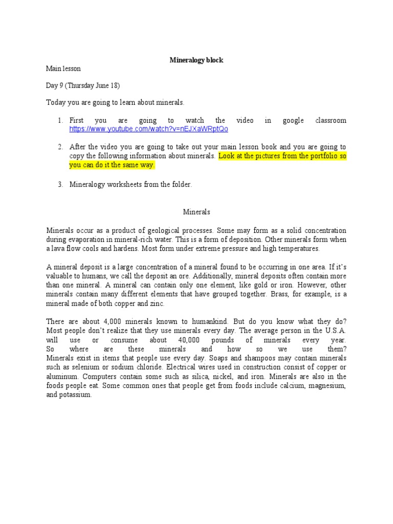 Exploring Minerals: A Lesson on Mineral Properties, Uses, and ...