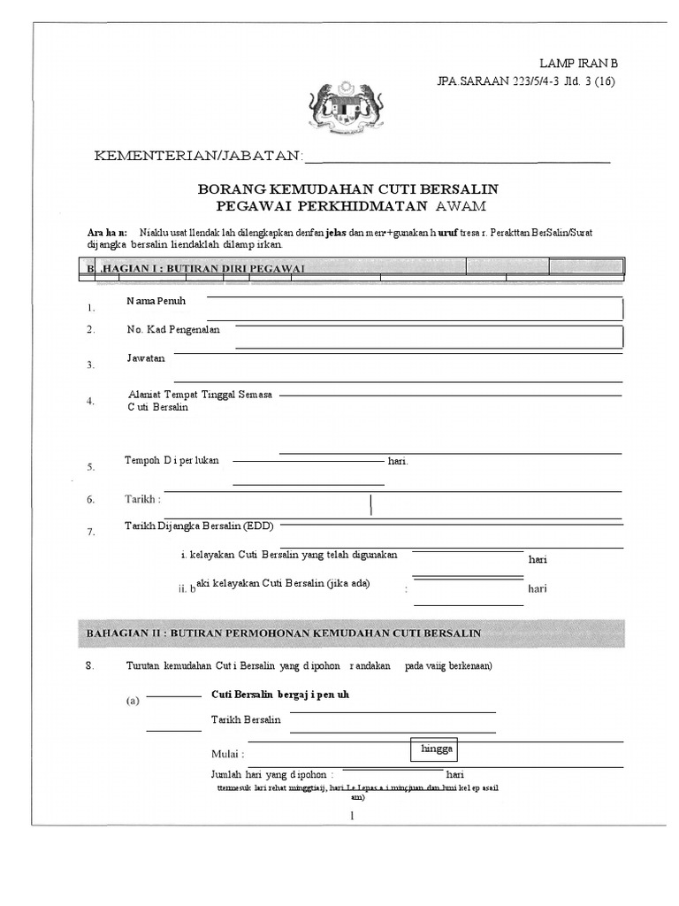 Borang Kemudahan Cuti Bersalin by EasePDF | PDF Borang Kemudahan Cuti Bersalin by EasePDF | PDF