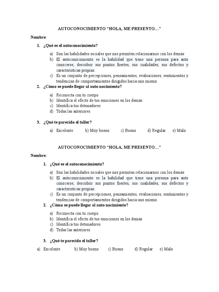 Guía de Autoconocimiento Personal | PDF | Relaciones personales, crianza y desarrollo personal