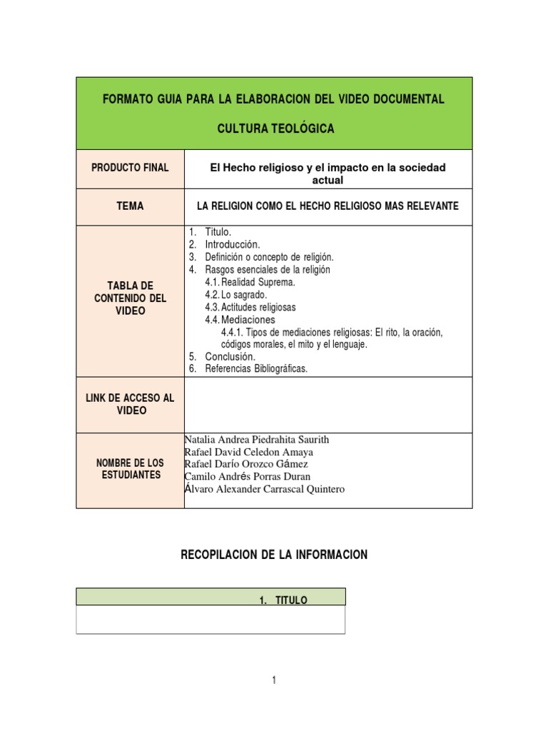 Guía para Video sobre Religión y Sociedad | PDF | Realidad | Dios