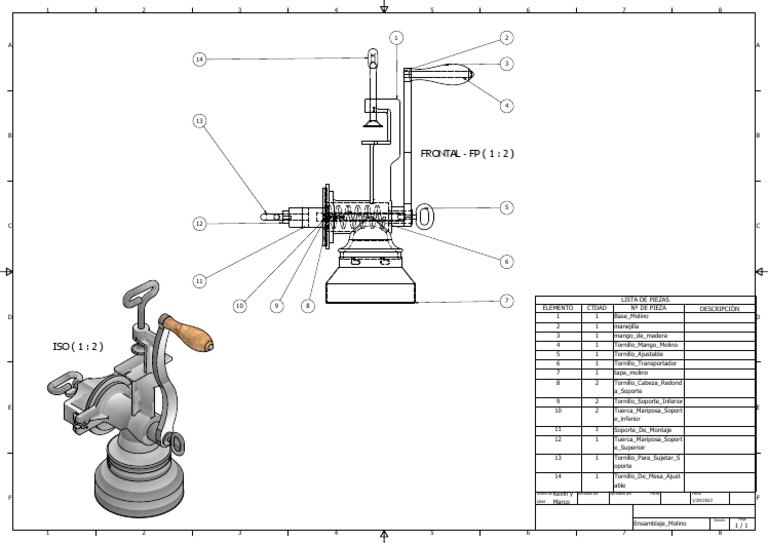 Lista de Piezas para Ensamblaje de Molino | PDF