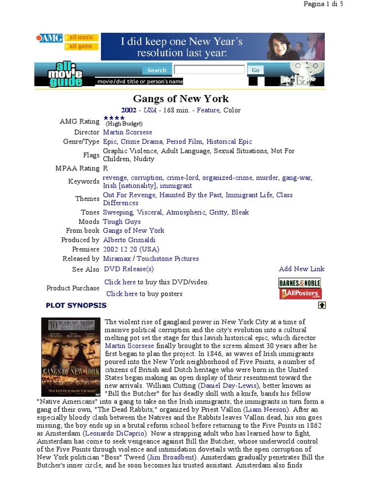 Gangs of New York PDF | PDF