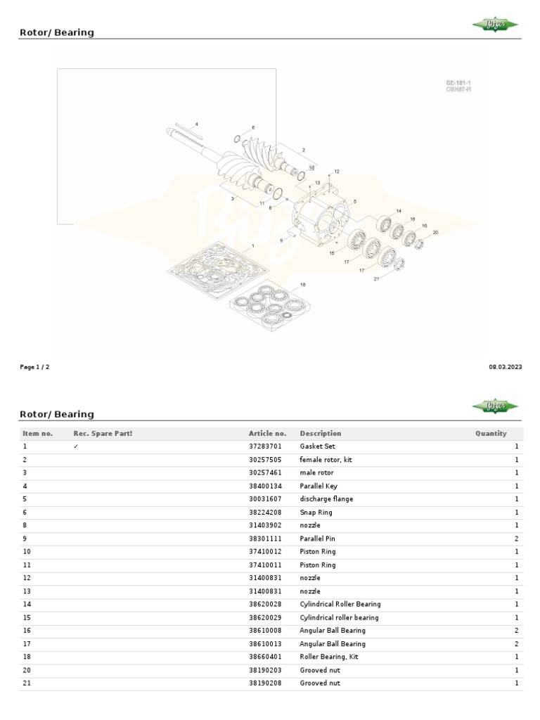 Rotor - Bearing - 20230308 - 075335 | PDF | Manufactured Goods | Mechanical Engineering
