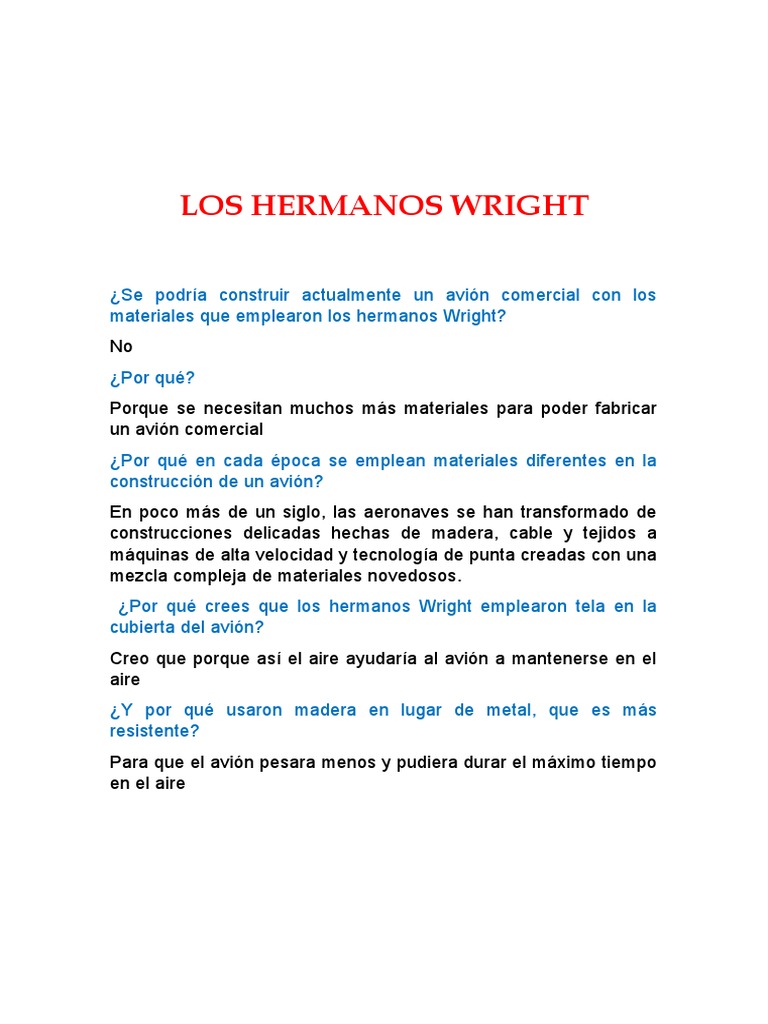 Los Hermanos Wright | PDF