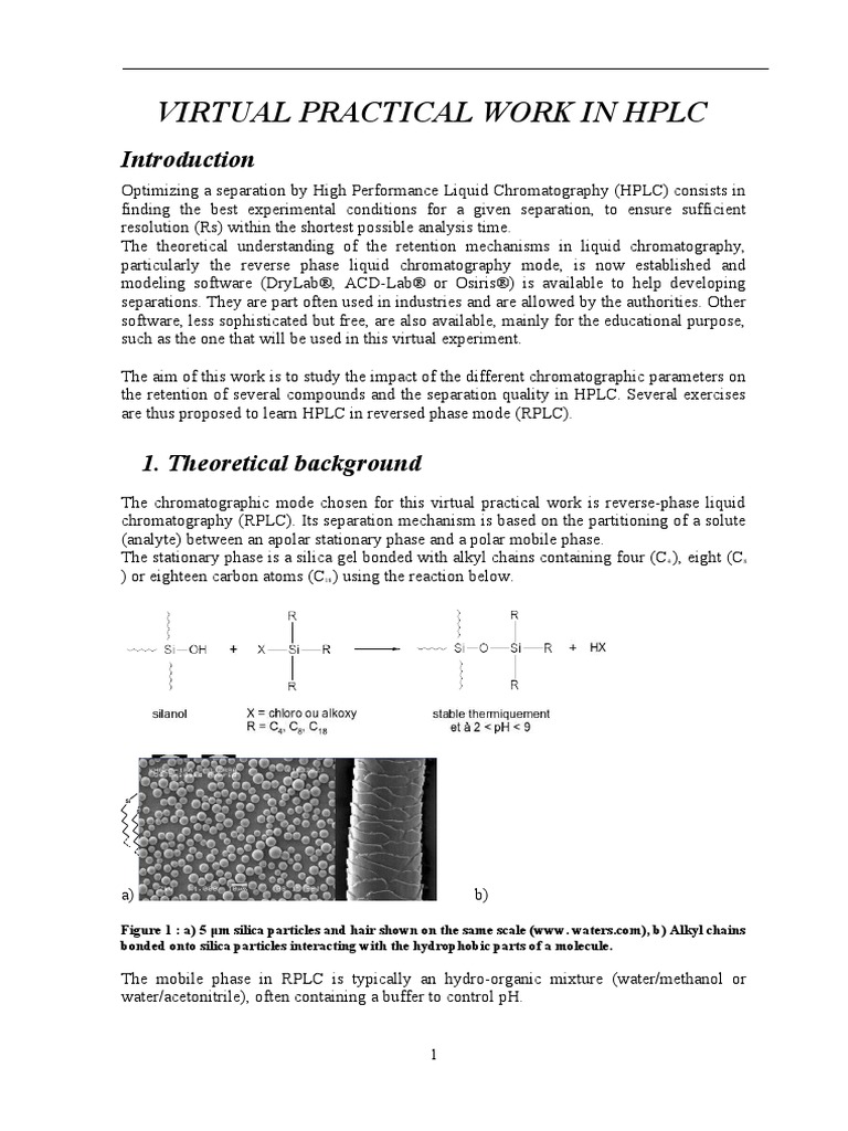 Virtual Practical Work in HPLC | PDF | High Performance Liquid Chromatography | Chromatography
