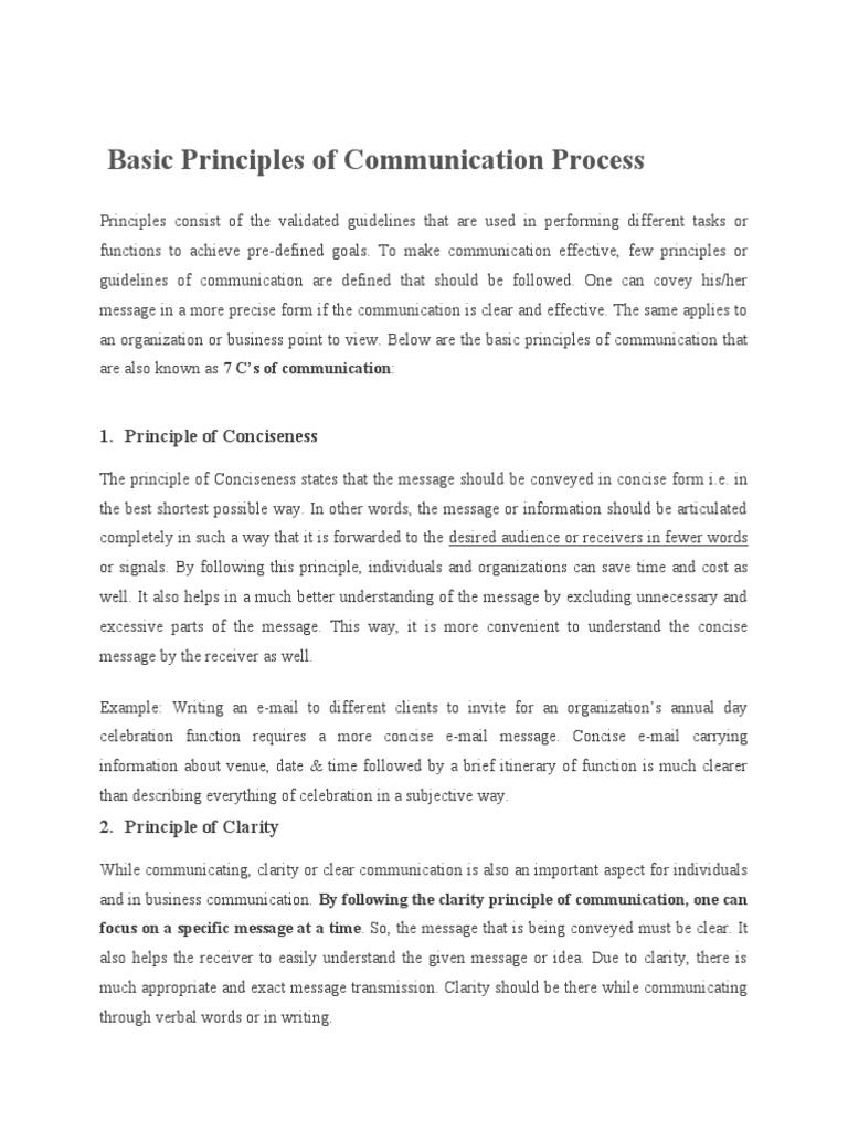 Basic Principles of Communication | PDF | Communication | Nonverbal Communication