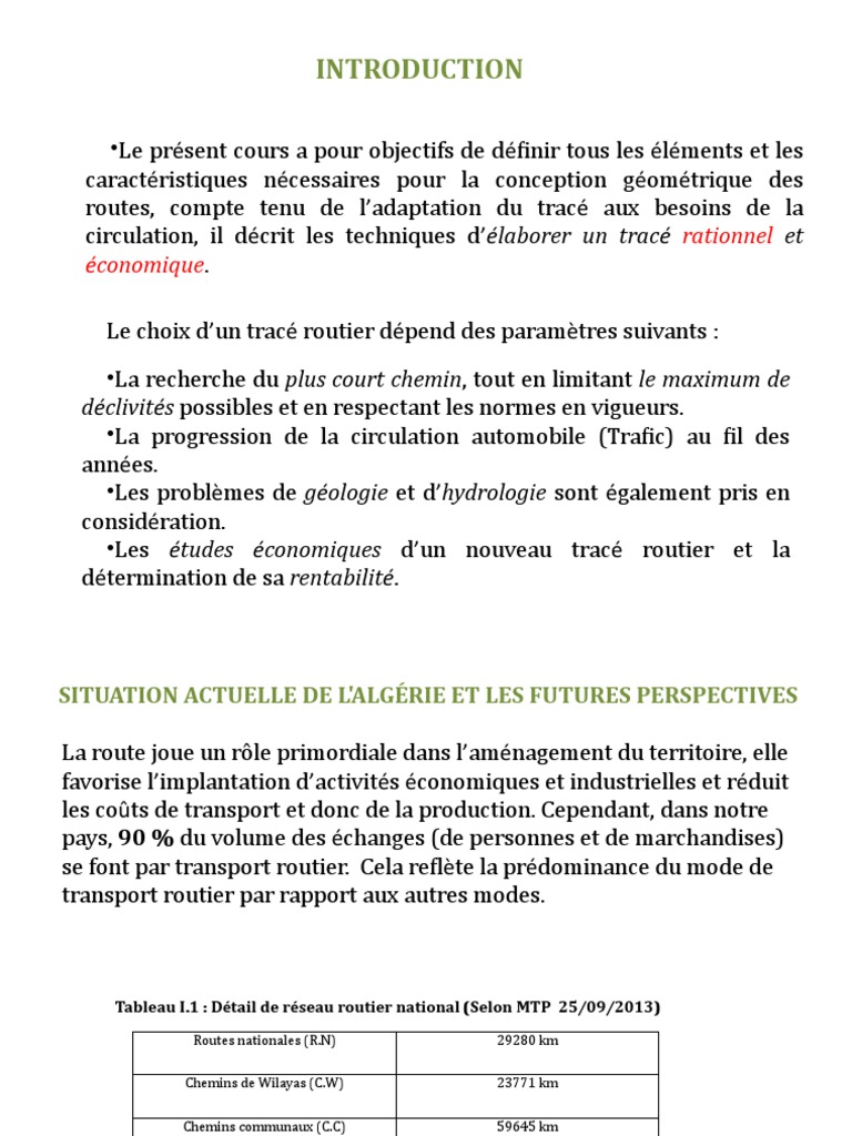 Conception géométrique des routes en Algérie | PDF | Autoroute ...