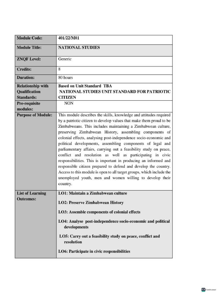 National and Strategic Studies (NASS) Course Outline | PDF