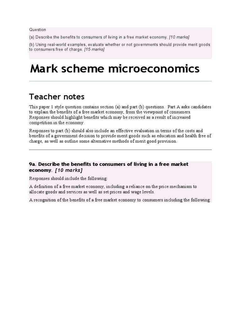 Paper 1 Microeconomics | Download Free PDF | Free Market | Market ...