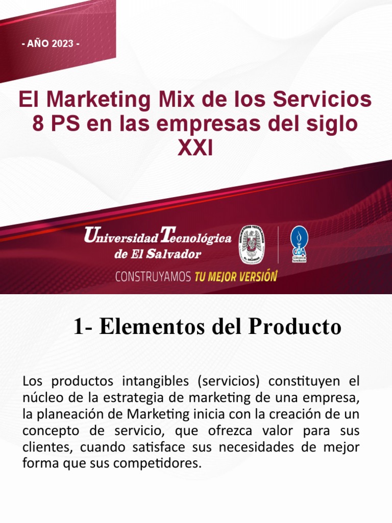 El Marketing Mix de Los Servicios Listo | PDF | Marketing | Calidad (comercial)