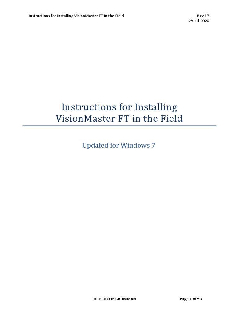 Instructions For Installing VisionMaster FT in The Field | PDF | Booting | Bios