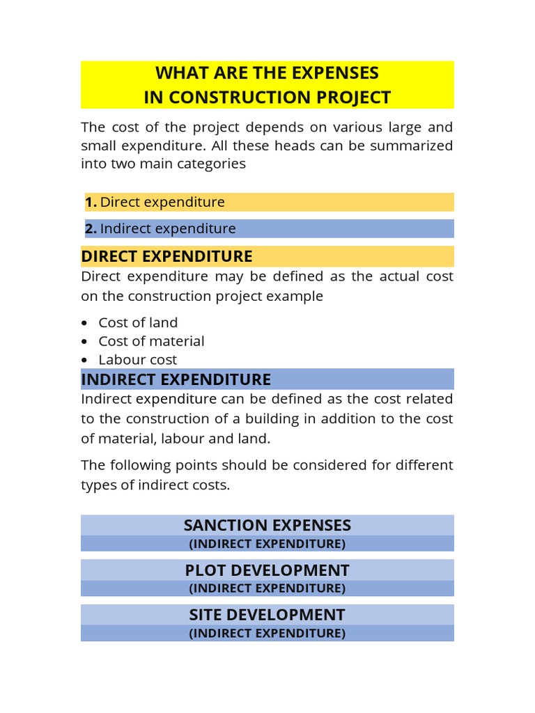 Construction Project Expense Types | PDF