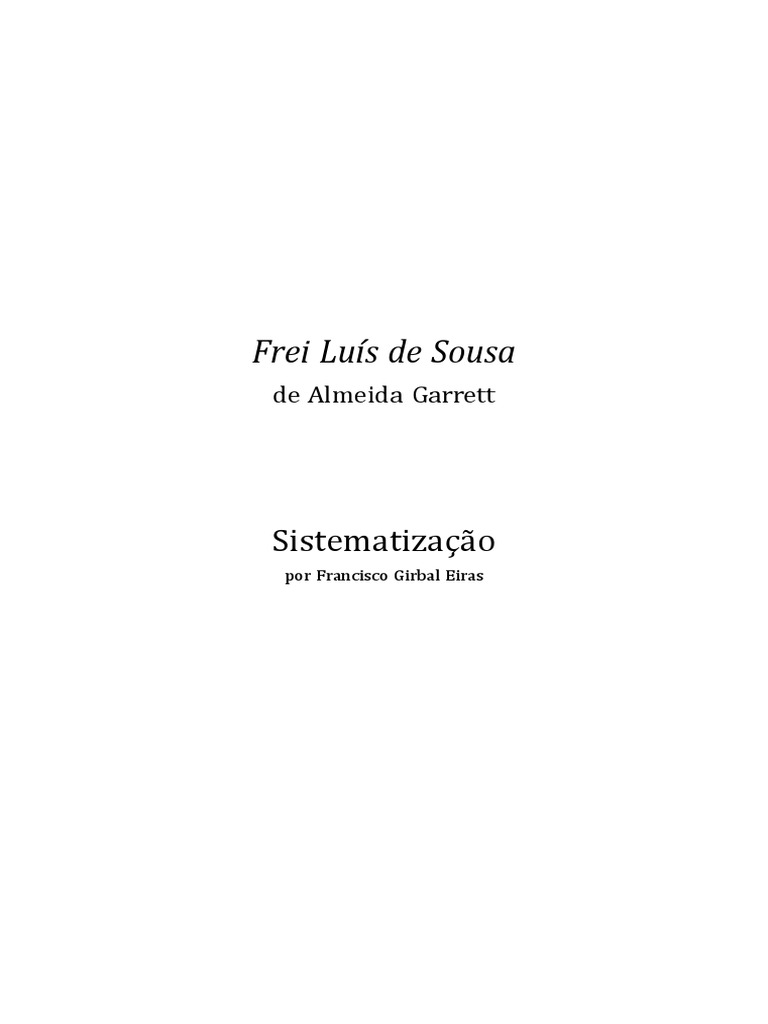 Resumo de Frei Luis de Sousa | PDF Resumo de Frei Luis de Sousa | PDF