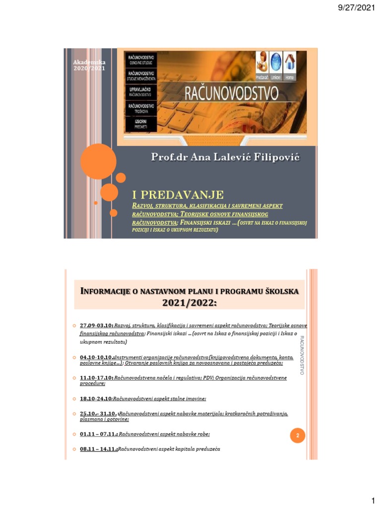 I Predavanje Rac 2021 22 PDF | PDF