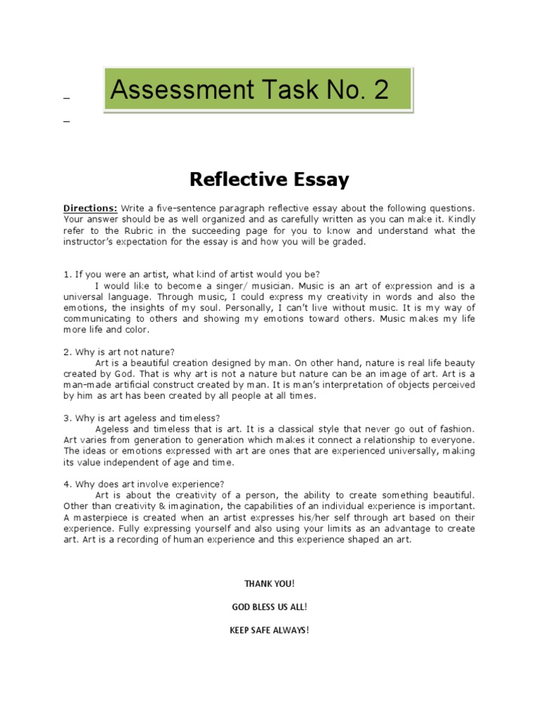Reflective Essay on Artistic Identity | PDF | Career & Growth