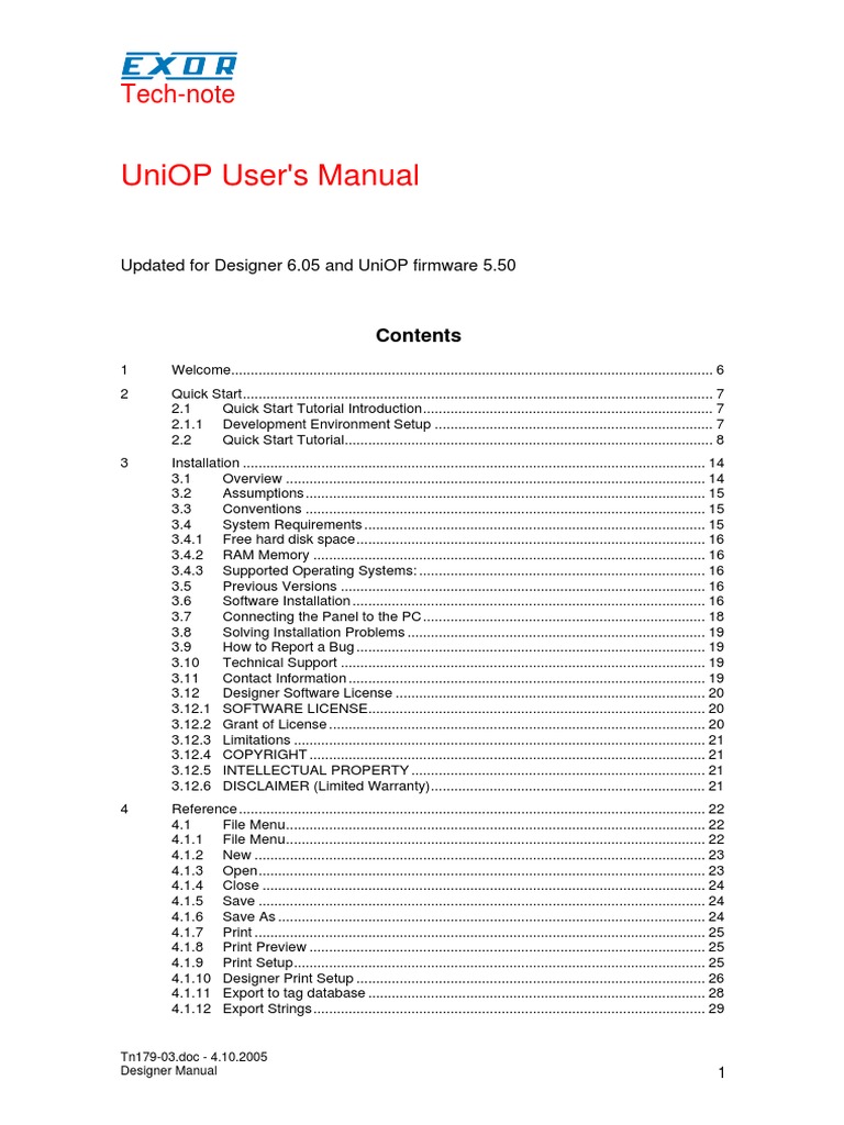 Uniop Designer 6.05 Manual tn179-03 | PDF | Microsoft Windows ...