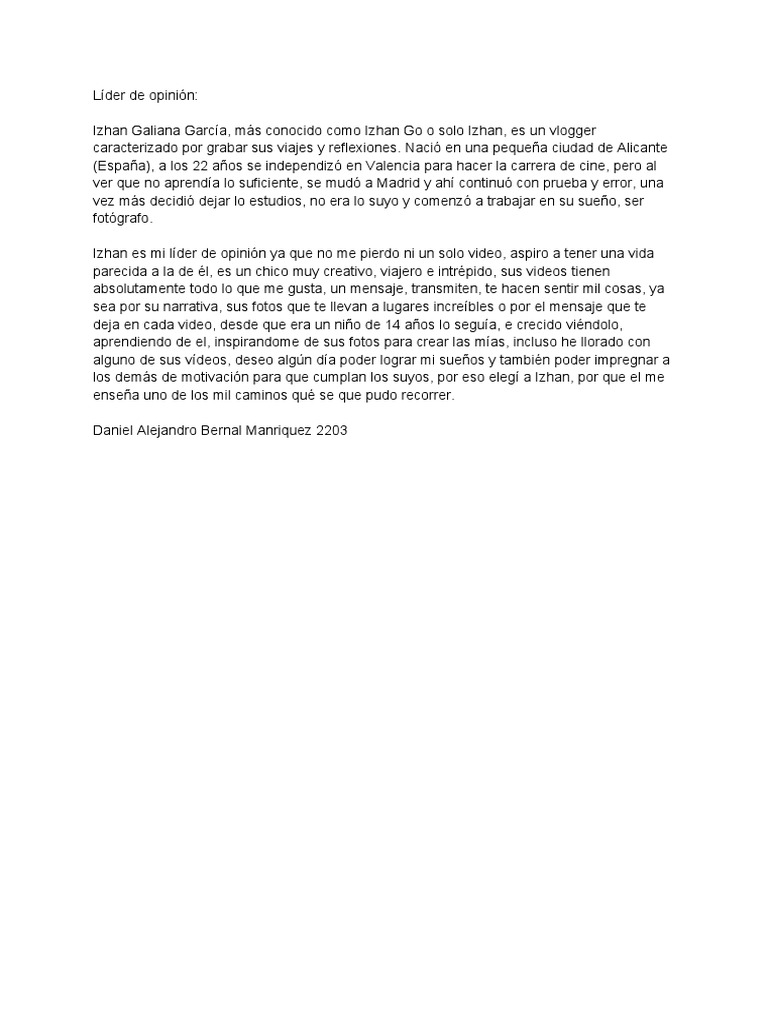 Líder de Opinión - Izhan Go | PDF