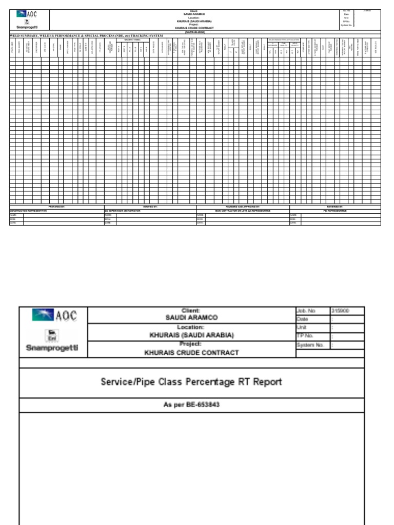 Weld Summary, Welder Performance, and Special Process Tracking | PDF ...