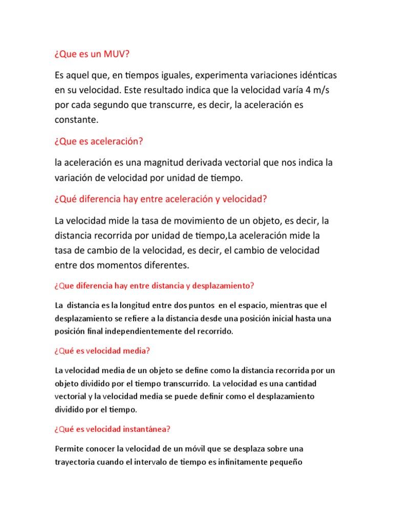 Que es un MUV | PDF