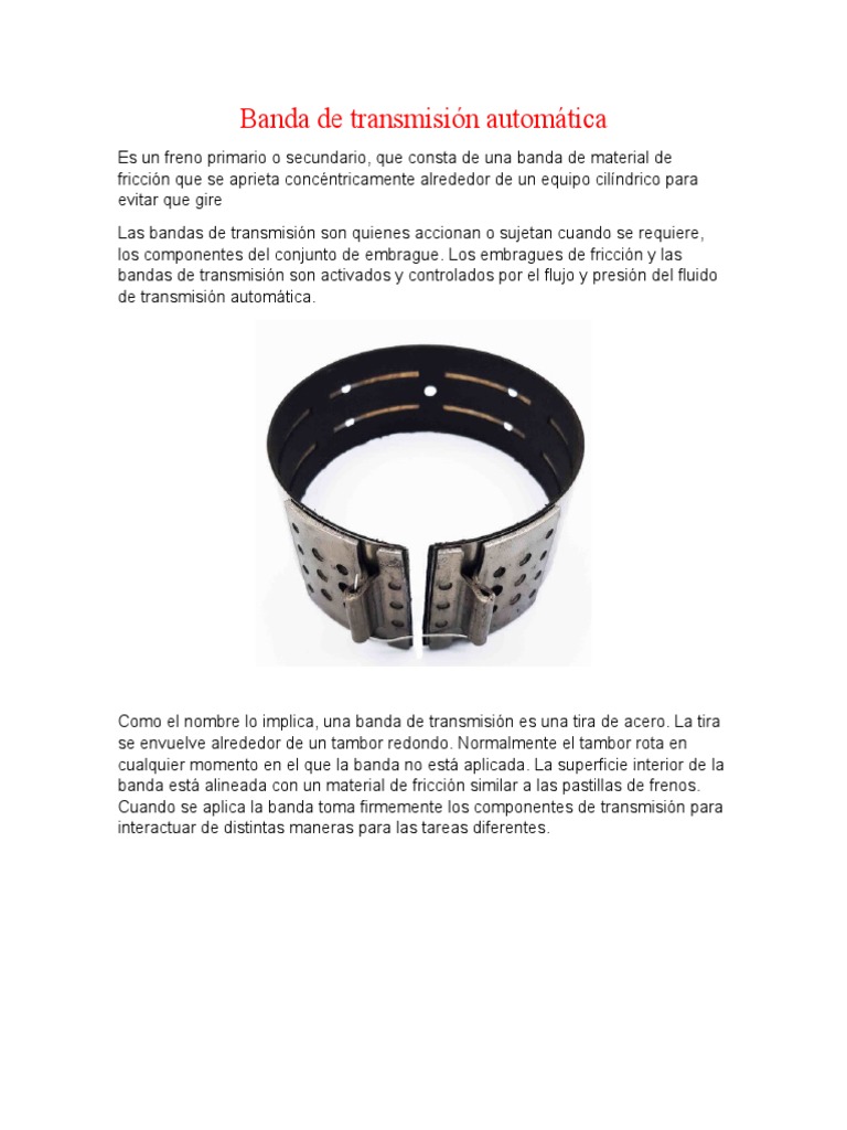 Banda de Transmisión Automática-Equipo E | PDF