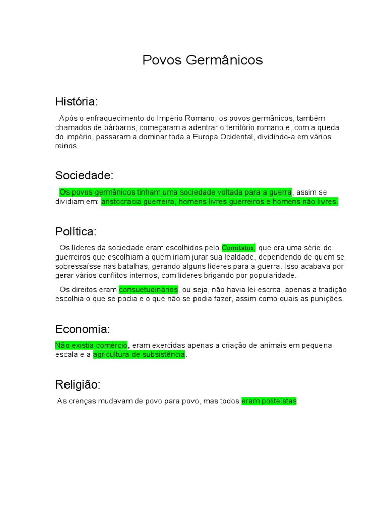Povos Germânicos: História e Sociedade | PDF